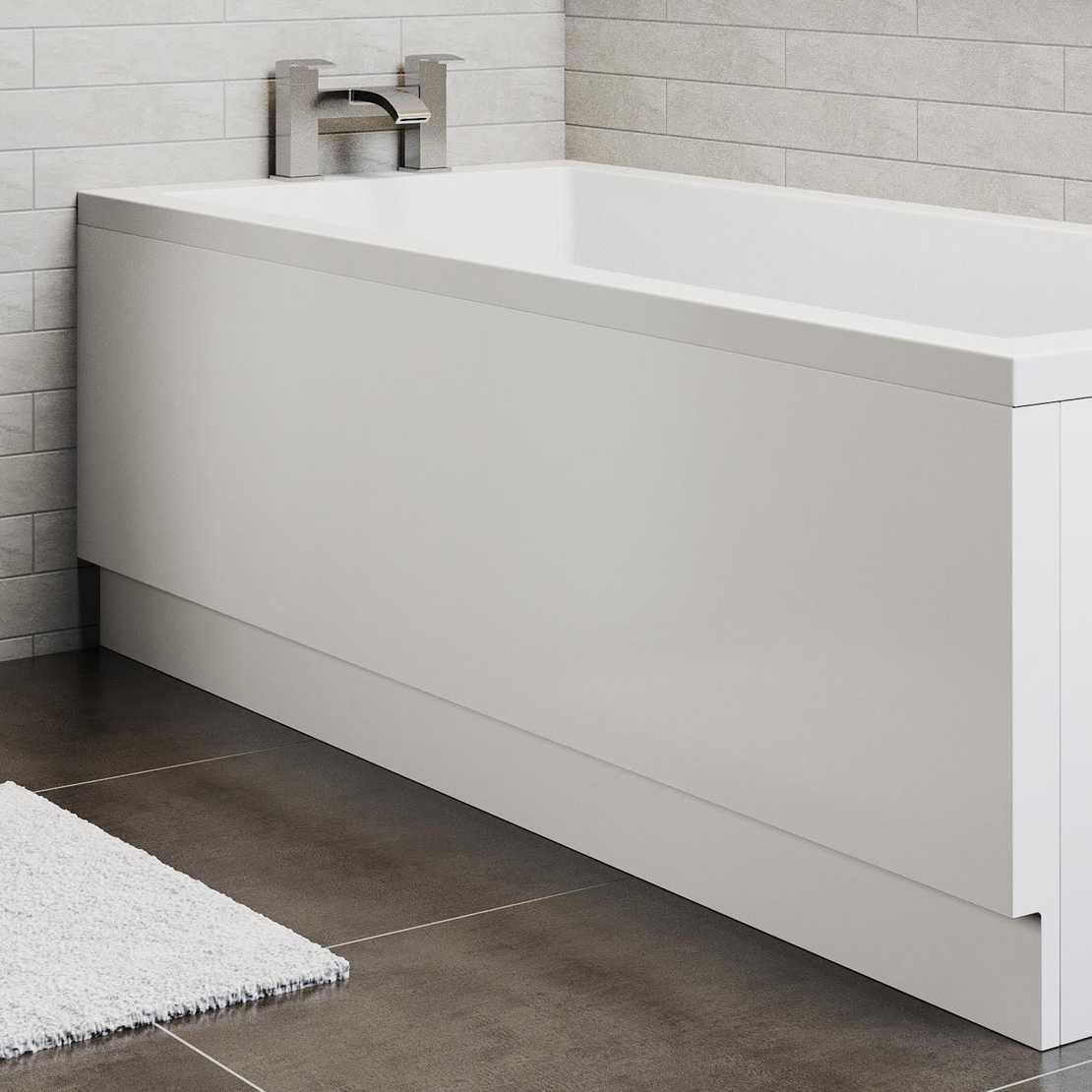 Affine Single Ended Wide Square Bath with Side Panel 1600 x 700mm