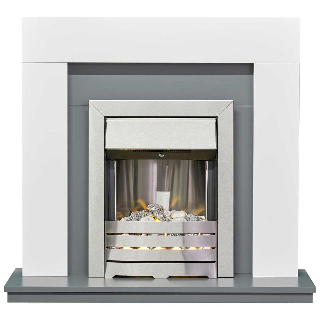 Adam Dakota Pure White & Grey Suite with Helios Brushed