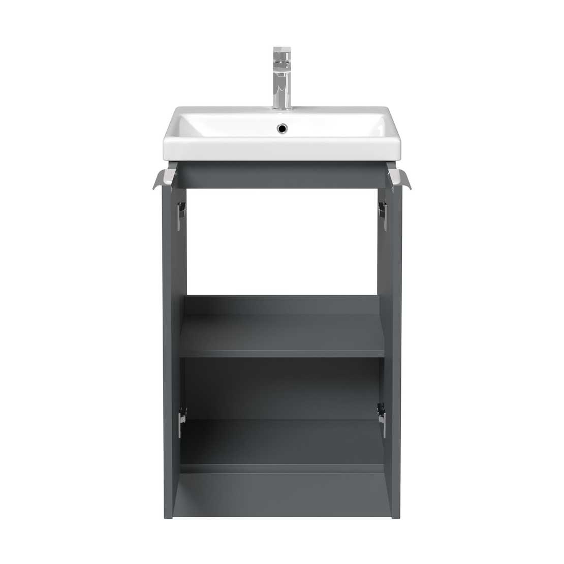 Artis Fluted Freestanding Grey Vanity Unit - 500mm