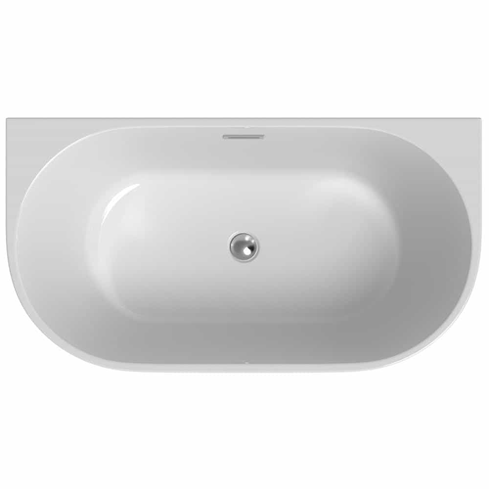 Affine Small Back To Wall Freestanding Bath - 1400 x 750mm