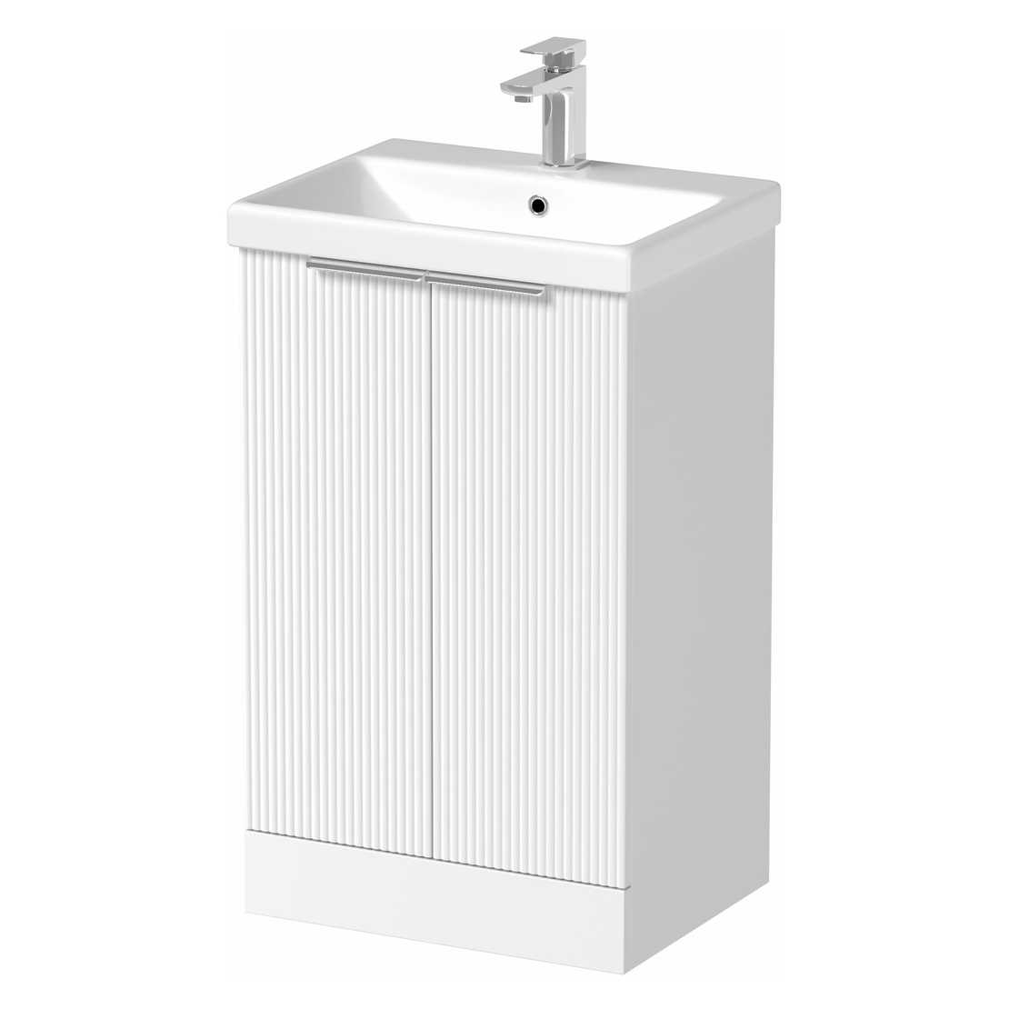 Artis Fluted Freestanding White Vanity Unit - 500mm