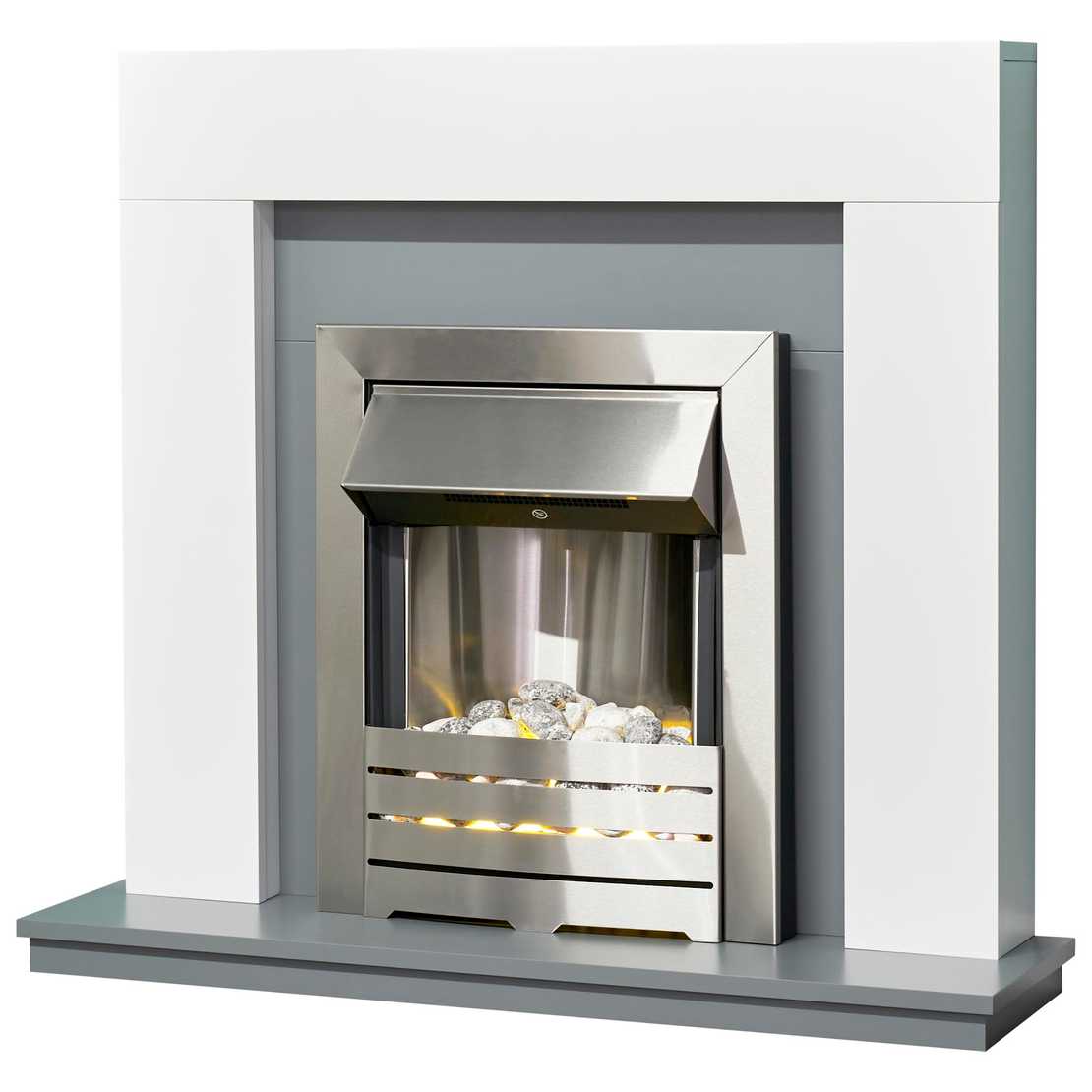 Adam Dakota Pure White & Grey Suite with Helios Brushed