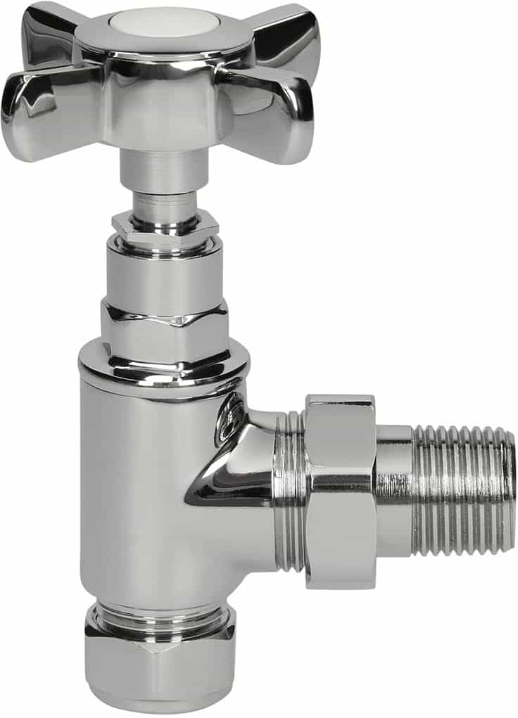 DuraTherm Traditional Cross Head Angled Radiator Valve (Pair)
