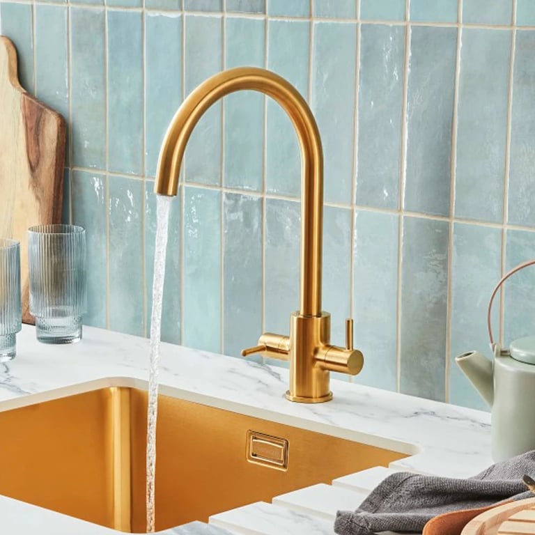 Clearwater Loreto Brushed Brass Kitchen Mixer Tap