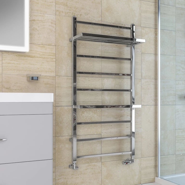 Solaro Launton Square Bar 1200 x 600mm Heated Towel Radiator with ...