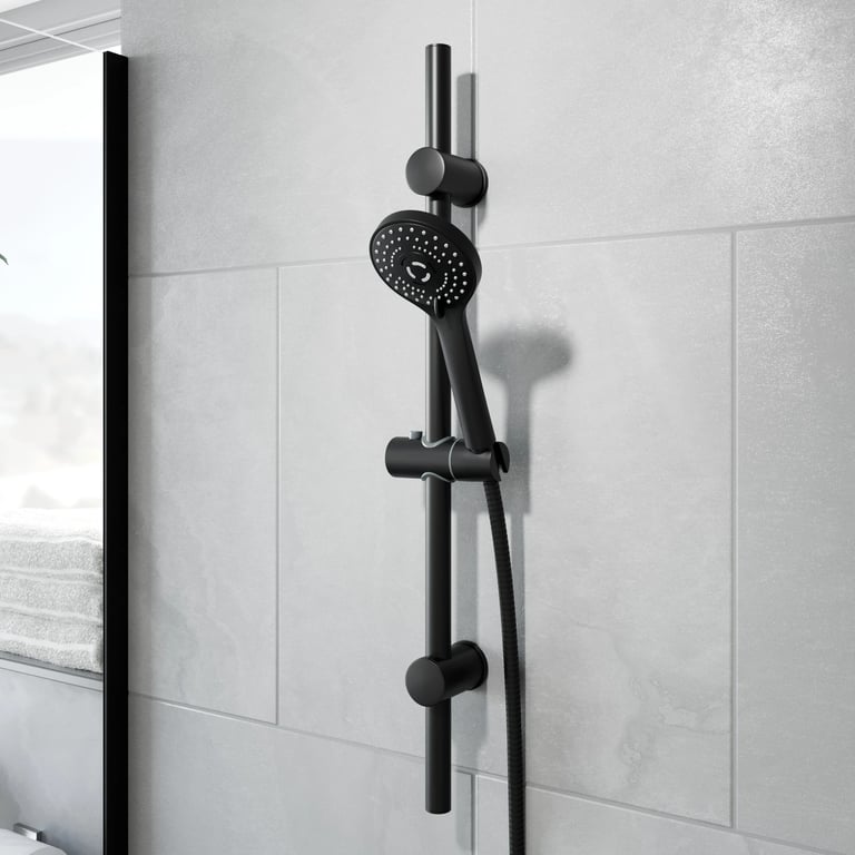 Architeckt Round Black Shower Kit & Adjustable Handset