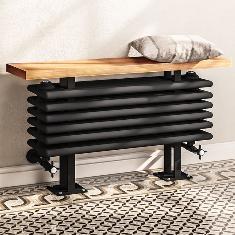 Eastlake Imperia 480 x 850mm Traditional Bench Radiator Black