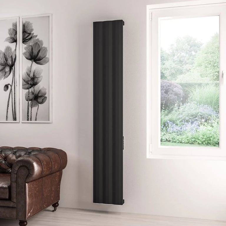 Solaro Derwent 1800 x 304mm Vertical Electric Radiator - Aluminium ...