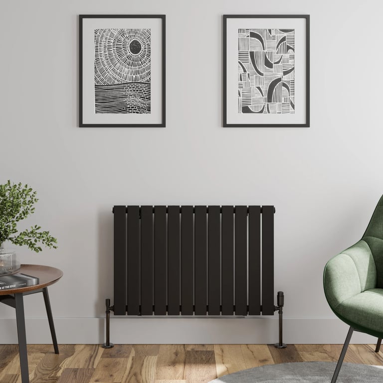 DuraTherm Single Flat Panel Designer Radiator 600x910mm Black