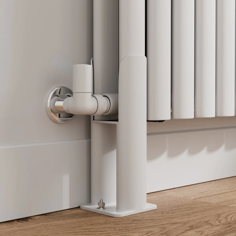 DuraTherm White Leg Horizontal Oval Radiator - Double Bar