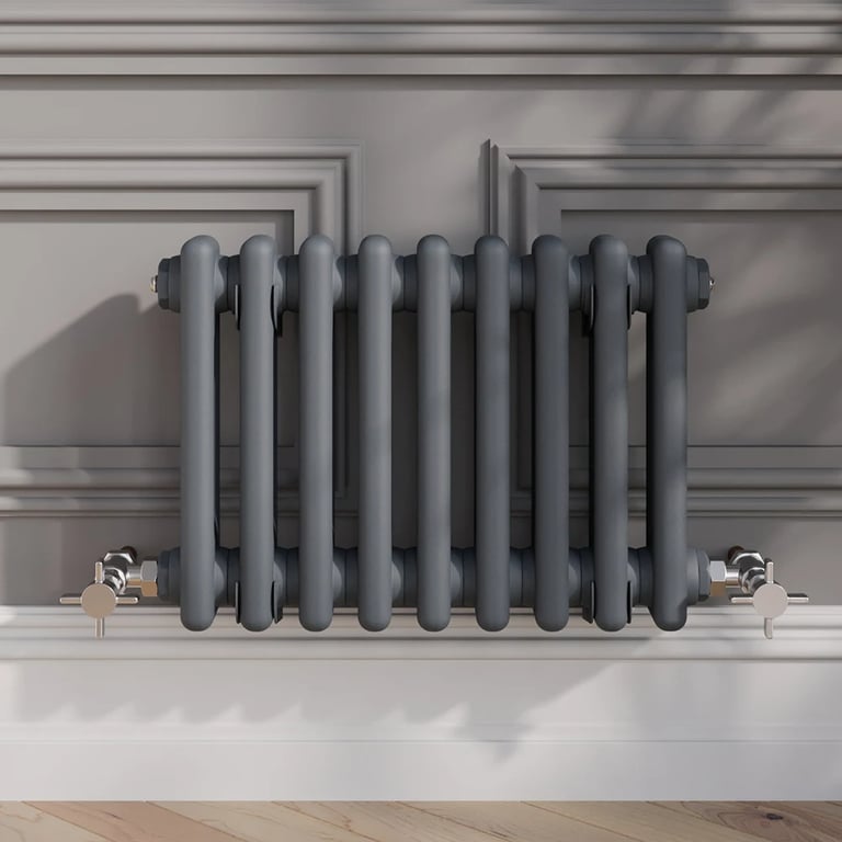Park Lane Traditional Colosseum Double Bar Column Radiator Anthracite ...