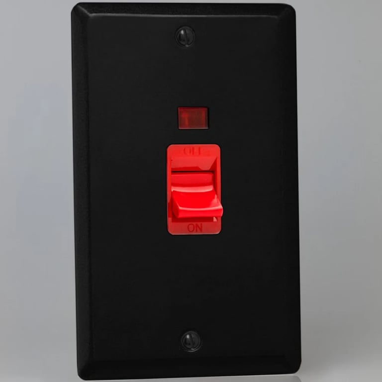Varilight 45A Double Plate Cooker Switch with Neon - Red