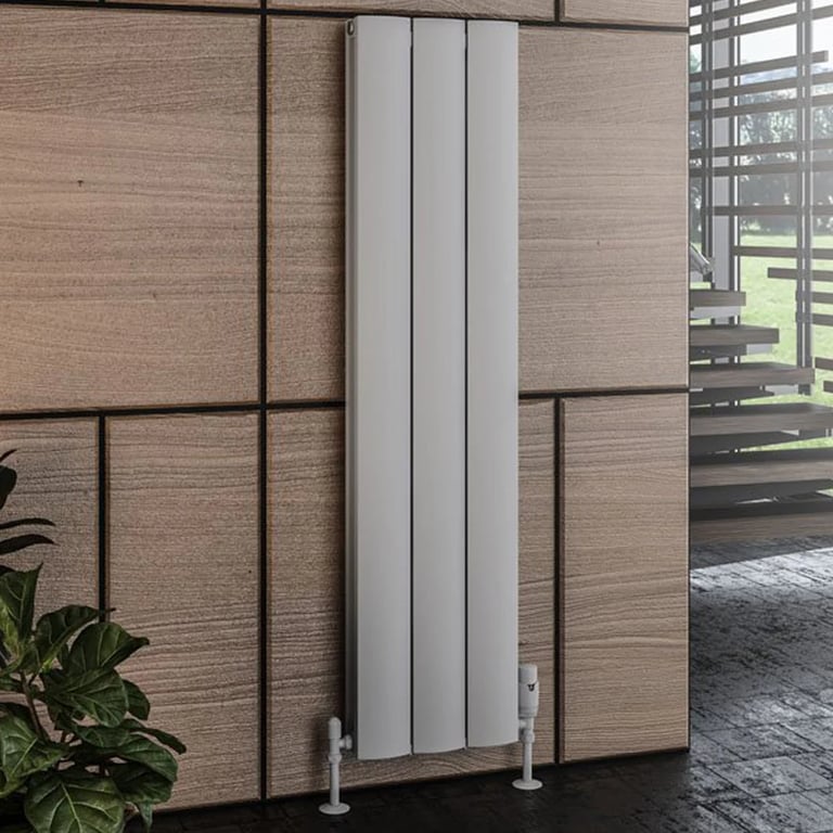 Solaro Guardia 1200 x 280mm Vertical Designer Aluminium Radiator Matt Grey