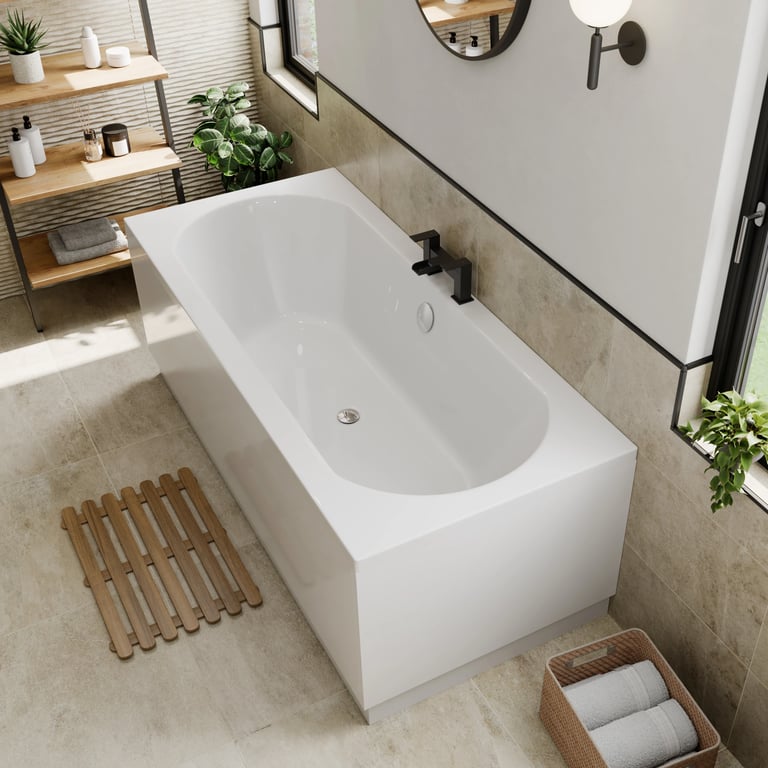 Ceramica Double Ended Curved Bath 1700mm - Plumbworld