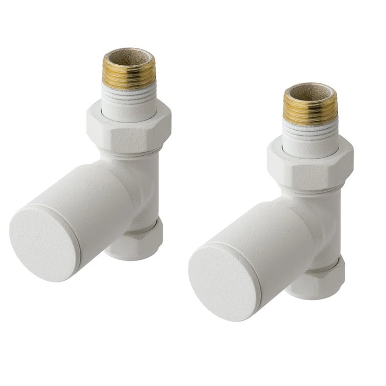 Solaro 15mm Straight Radiator Valves - Matt White
