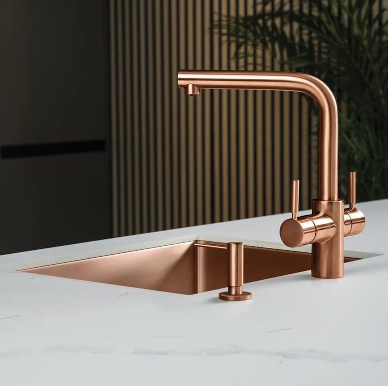 InSinkErator 4-in-1 Copper Hot Water Tap with NeoTank L-Shape
