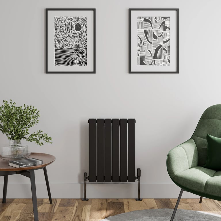 DuraTherm Single Flat Panel Designer Radiator 600x455mm Black