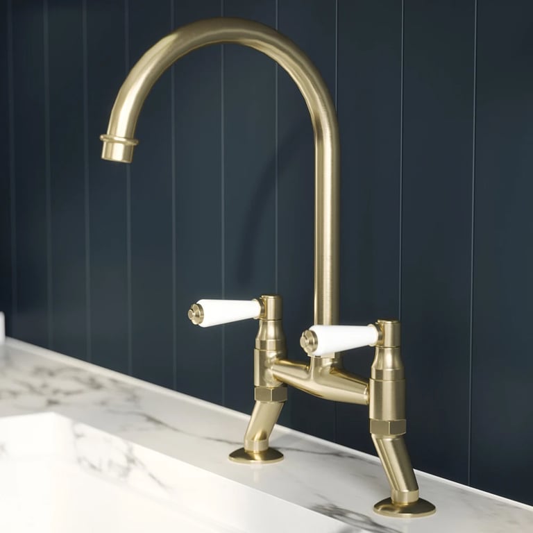 Antique Brass Kitchen Taps - Plumbworld