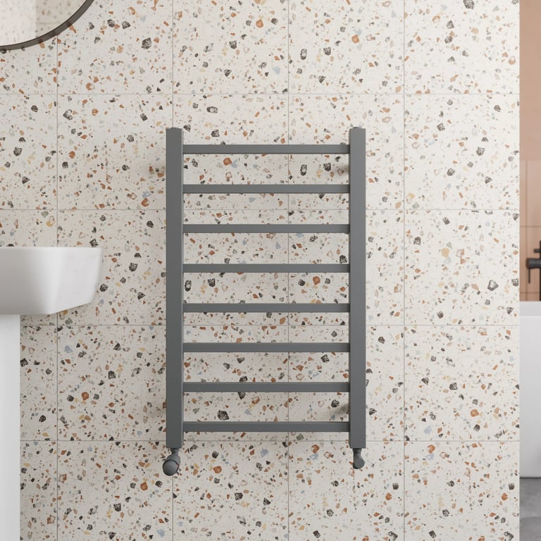 Solaro Square Bar Towel Radiator Anthracite - 800 x 500mm