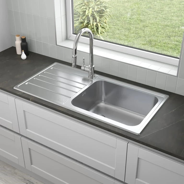 Sauber Inset Single Stainless Steel Kitchen Sink LH