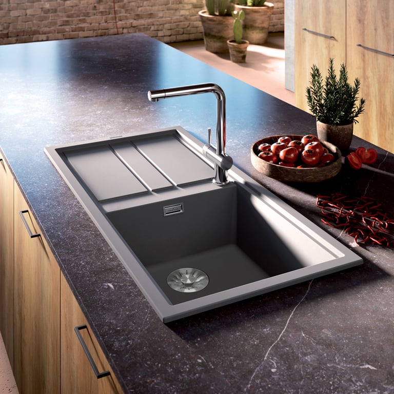 Reginox Best 10 Inset Single Bowl Granite Kitchen Sink Light Grey BEST ...