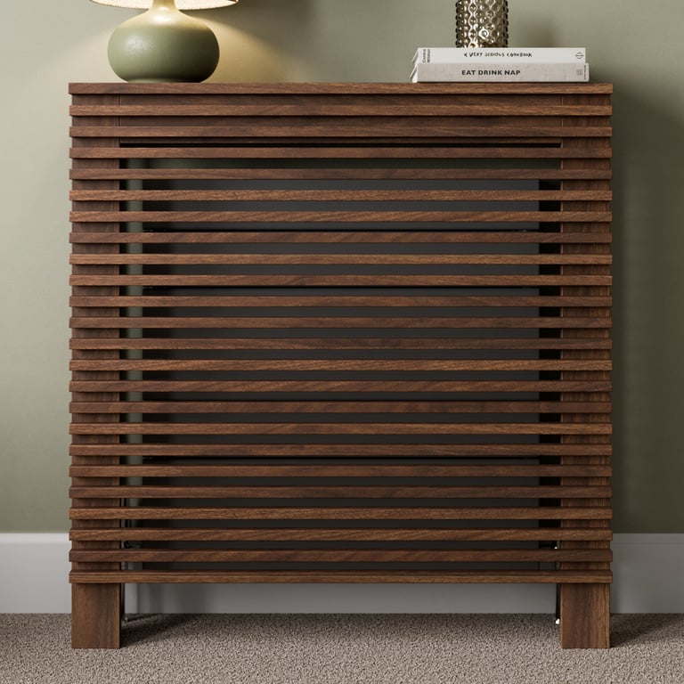 Vale Designs Milan Walnut Radiator Cover Horizontal Slat 780mm