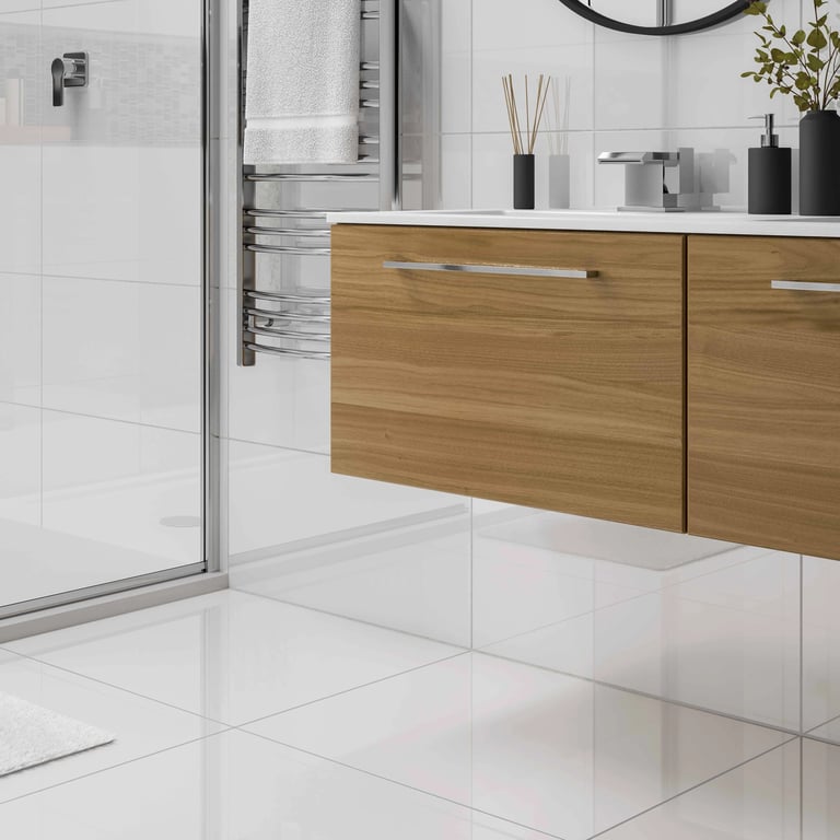 Amiata Artemis White Porcelain Wall & Floor Tiles 600 x 600mm