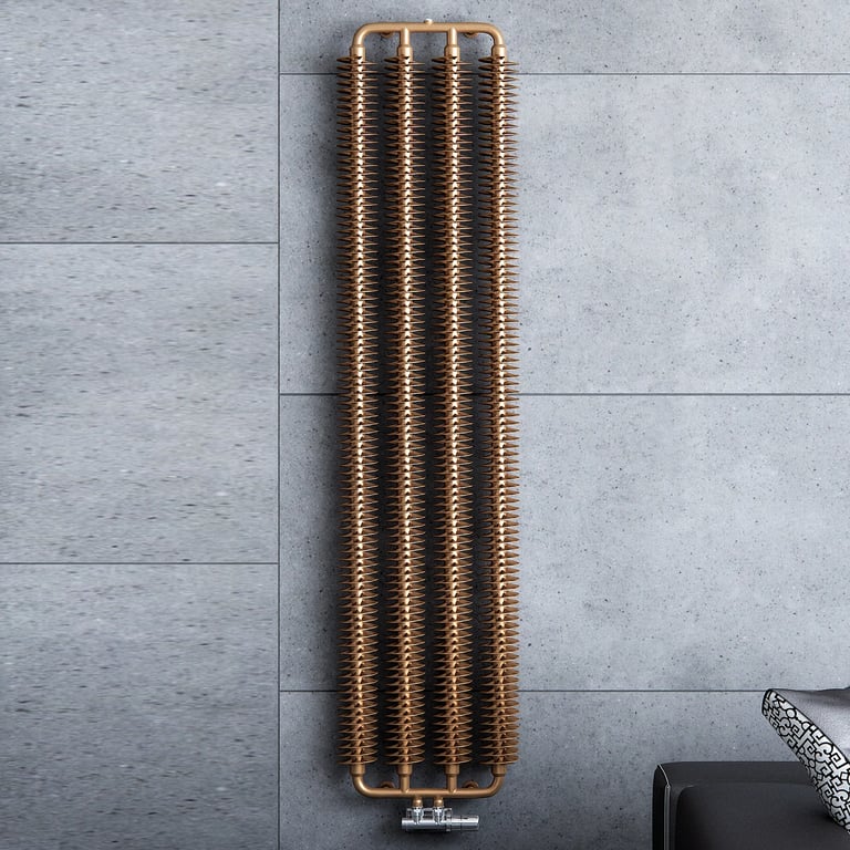 Terma Ribbon V Bright Copper Designer Radiator 1720 X 390mm