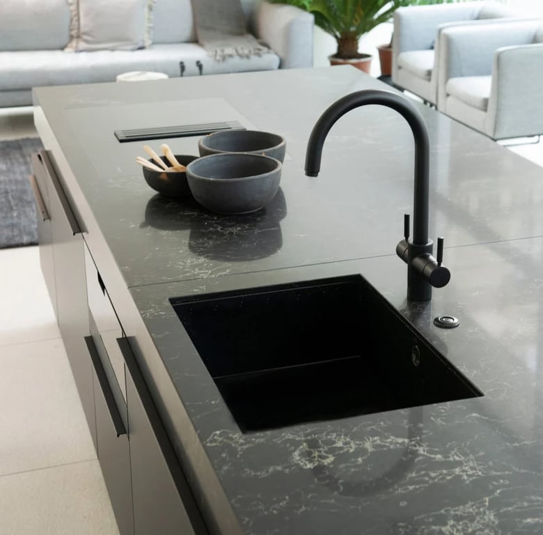 InSinkErator 3-in-1 Black Hot Water Tap with NeoTank J-Shape