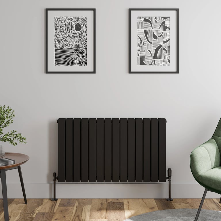 DuraTherm Double Flat Panel Designer Radiator 600x1060mm Black