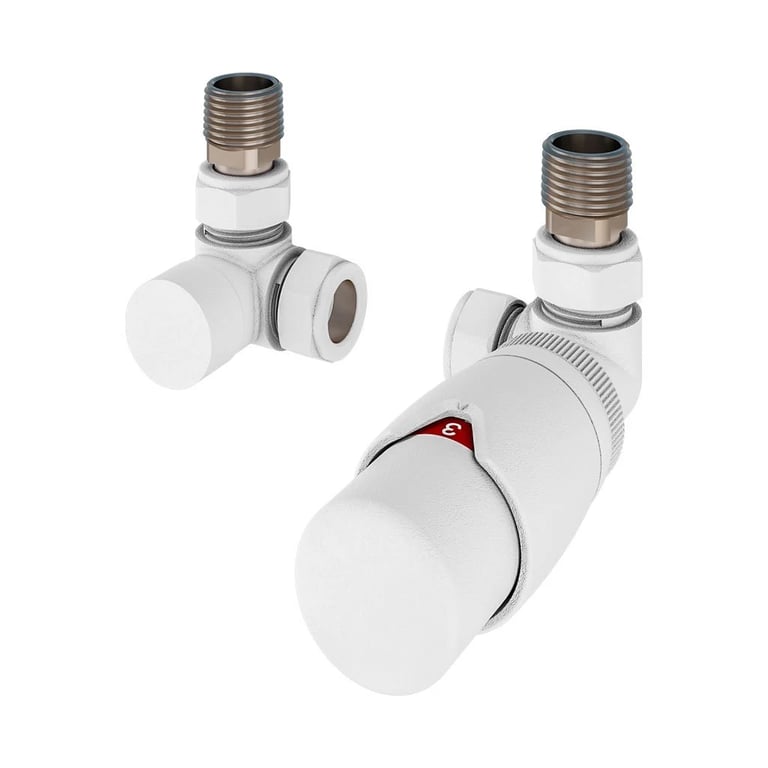 Solaro 15mm Designer Corner TRV & Lockshield - Matt White
