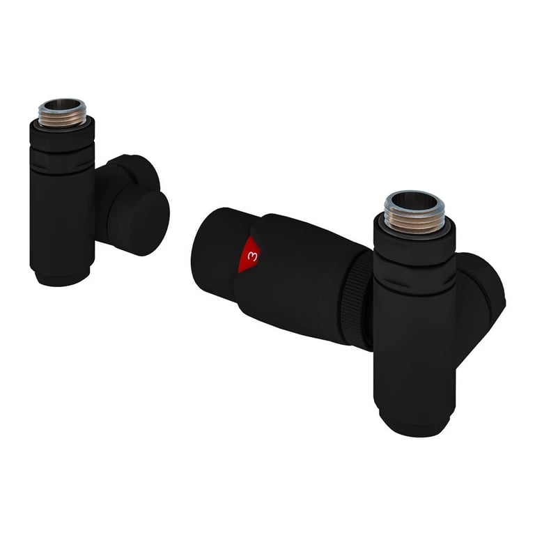 Solaro 15mm Dual Fuel Corner TRV & Lockshield - Matt Black