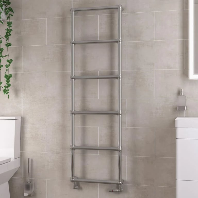 Eastlake Trad Flat Heated Towel Radiator 1550x500 Chrome