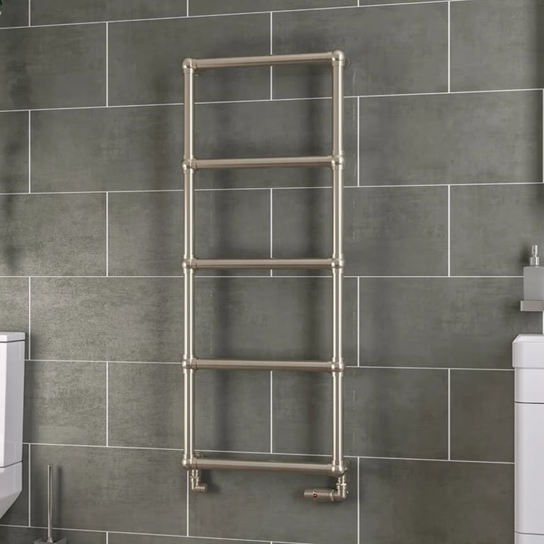 Eastlake Trad Flat Heated Towel Radiator 1195x500 Brass