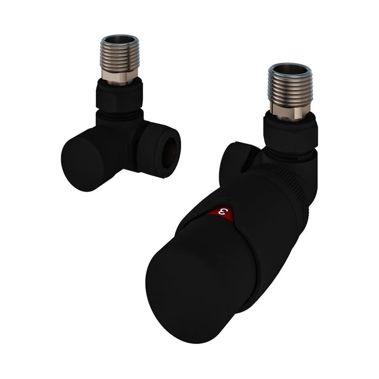 Solaro 15mm Designer Corner TRV & Lockshield - Matt Black