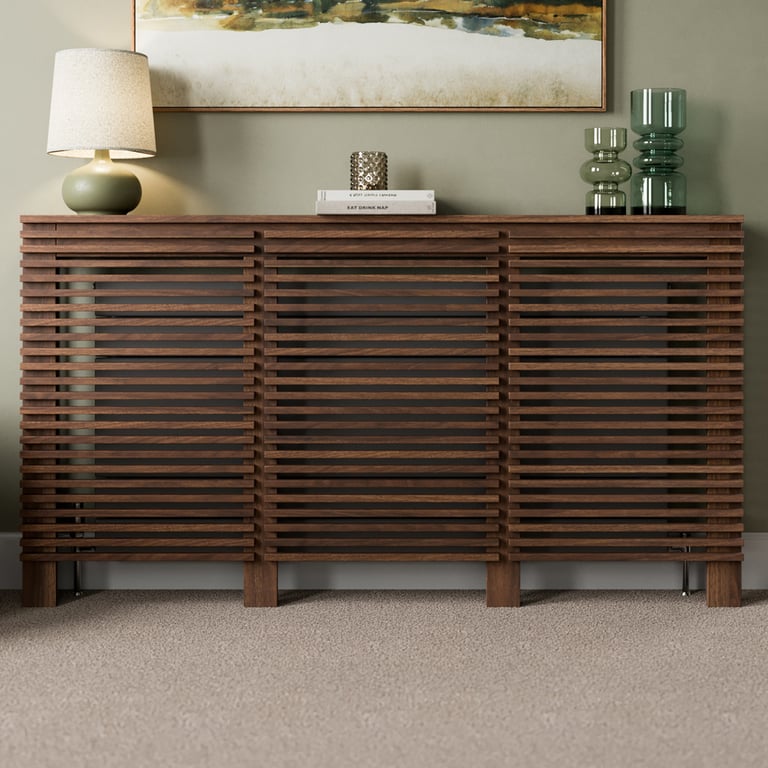 Vale Designs Milan Walnut Radiator Cover Horizontal Slat 1500mm