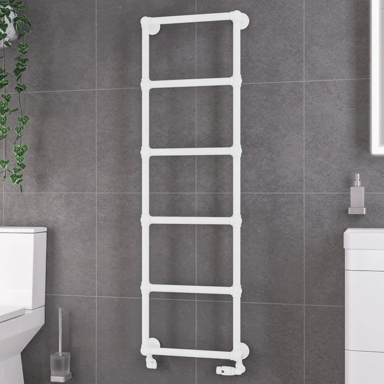 Eastlake Trad Flat Heated Towel Radiator 1550x500 White