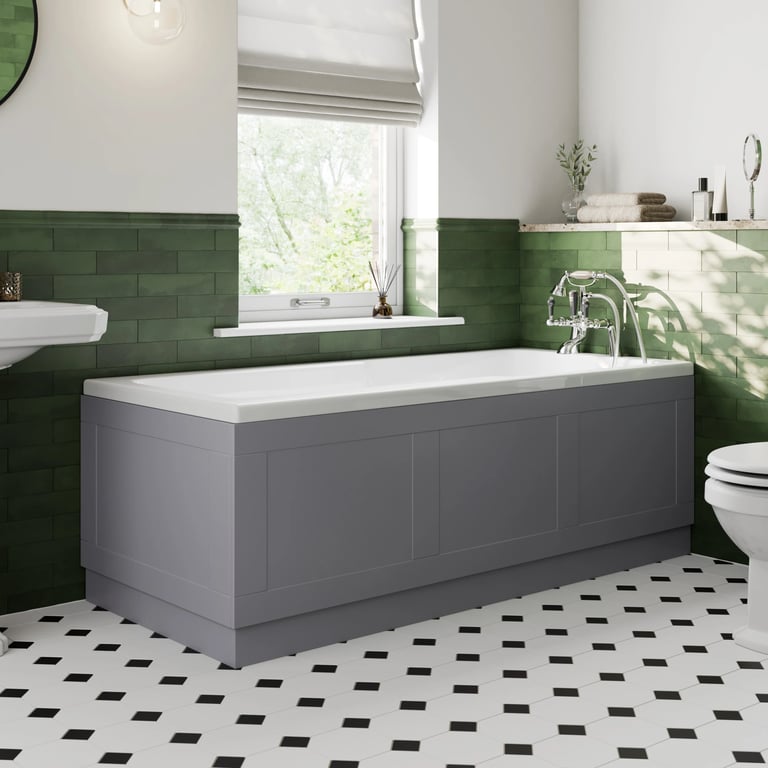 Park Lane Grey Gloss Bath Panel Pack 1700/700mm - Traditional Side ...