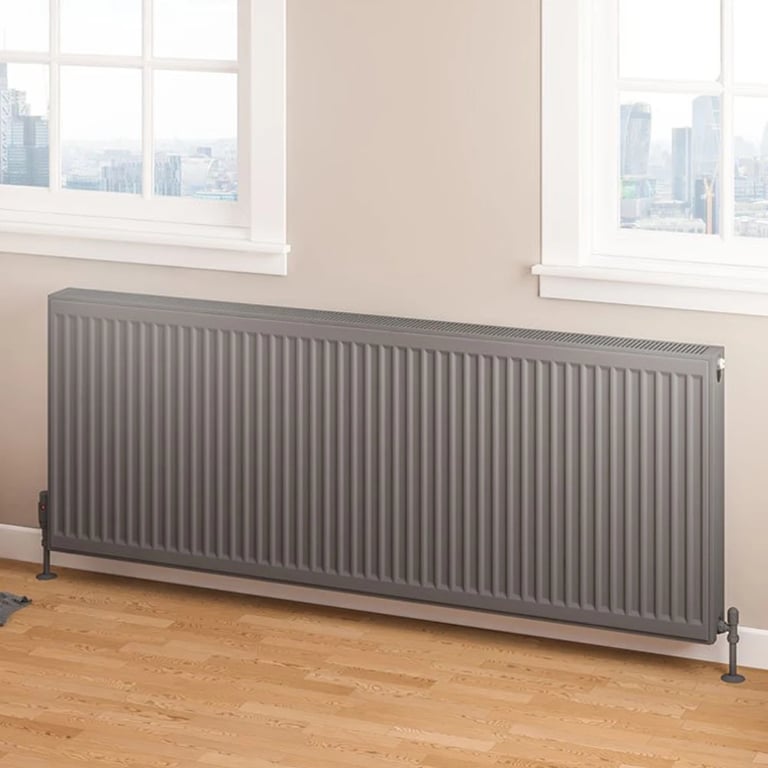 Solaro K2 600x1600 Double Panel Radiator, Double Conv Flat Grey