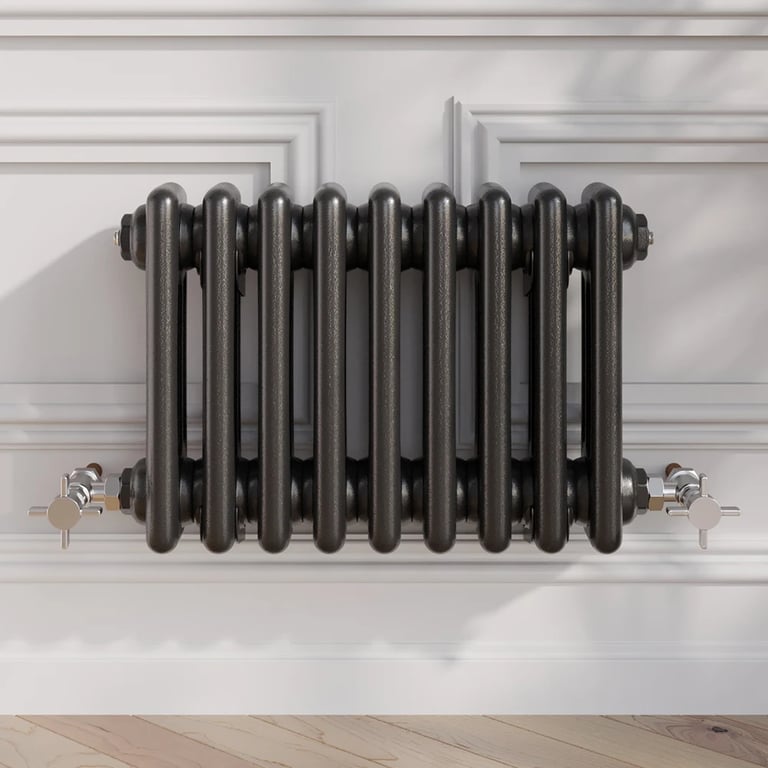 Park Lane Traditional Colosseum Triple Bar Column Radiator Black 300 x ...
