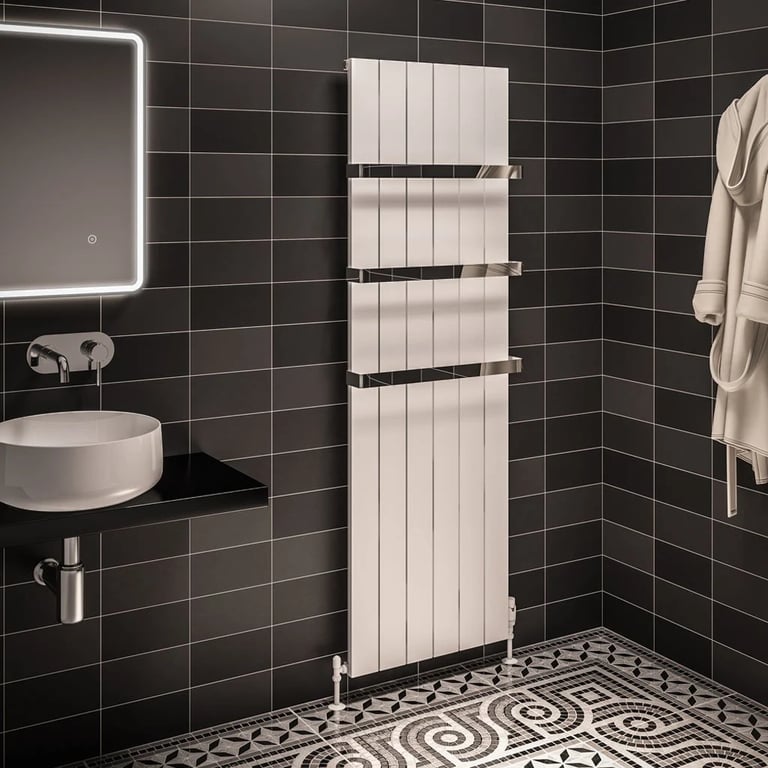 Solaro Rosano 1800 x 565mm Vertical Designer Aluminium Radiator Matt White
