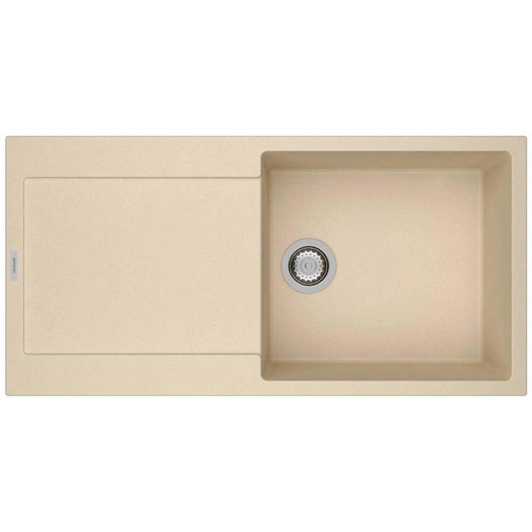 Clearwater Carina Inset 1 Bowl Granite Kitchen Sink Cream 1000mm