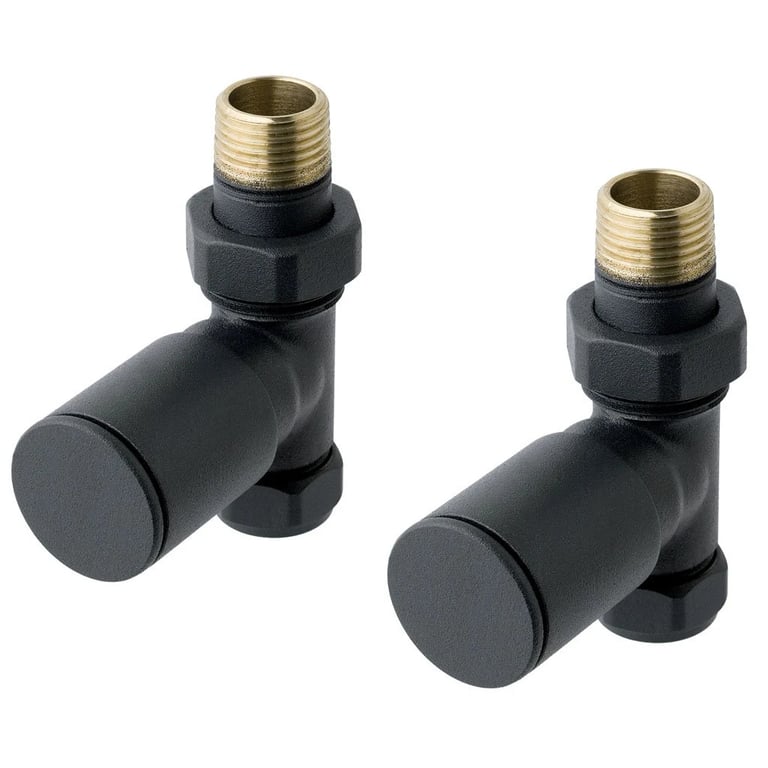 Solaro 15mm Straight Radiator Valves - Matt Anthracite