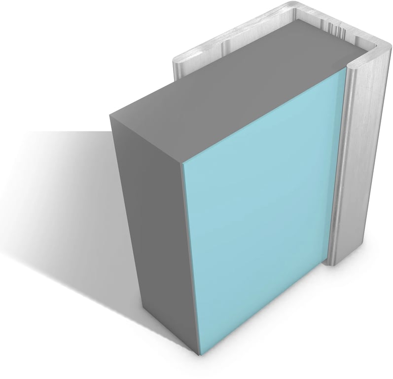 Multipanel Wall Panel End Cap Profile Type C Satin Silver