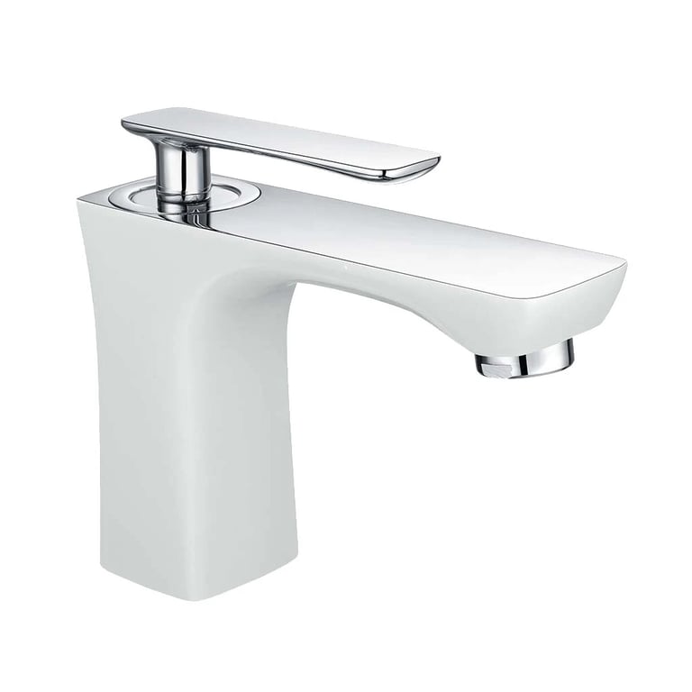 Aquess Helston Matt White Basin Mixer Tap - Textured