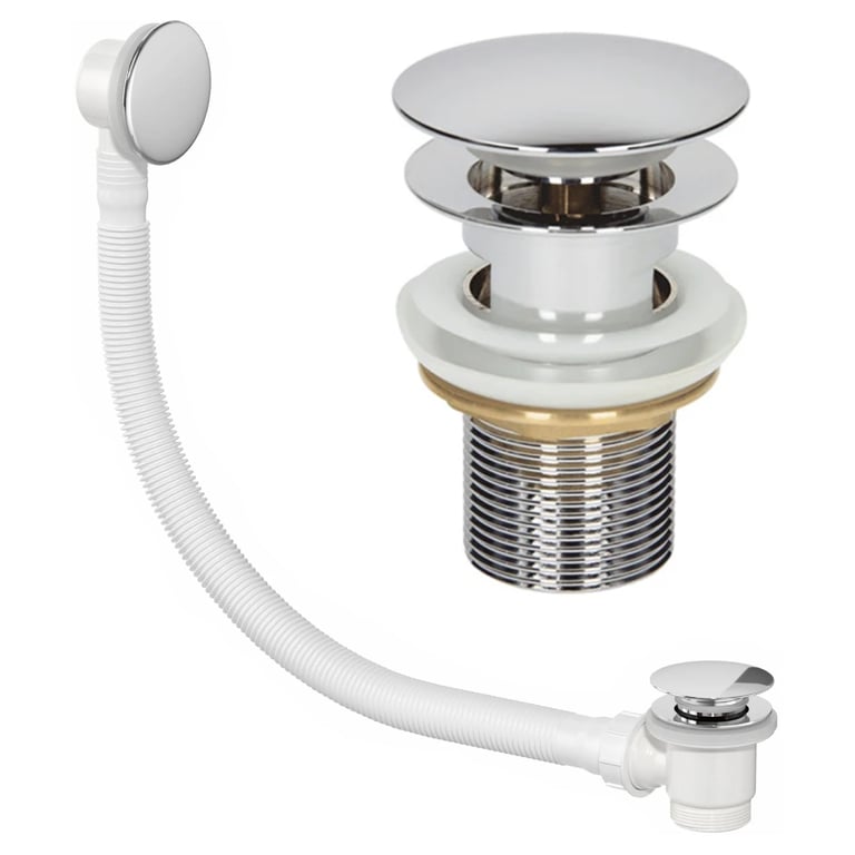 Essentials Bath and Basin Waste Pack - White