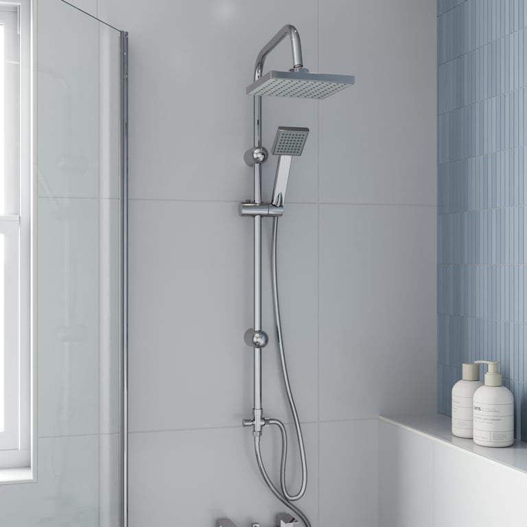 Architeckt Square Riser Kit Dual Shower Heads