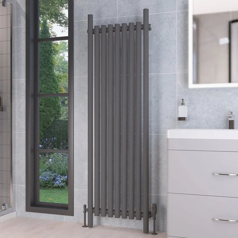 Solaro Lambourne 1800 x 540mm Vertical Designer Radiator - Matt Anthracite