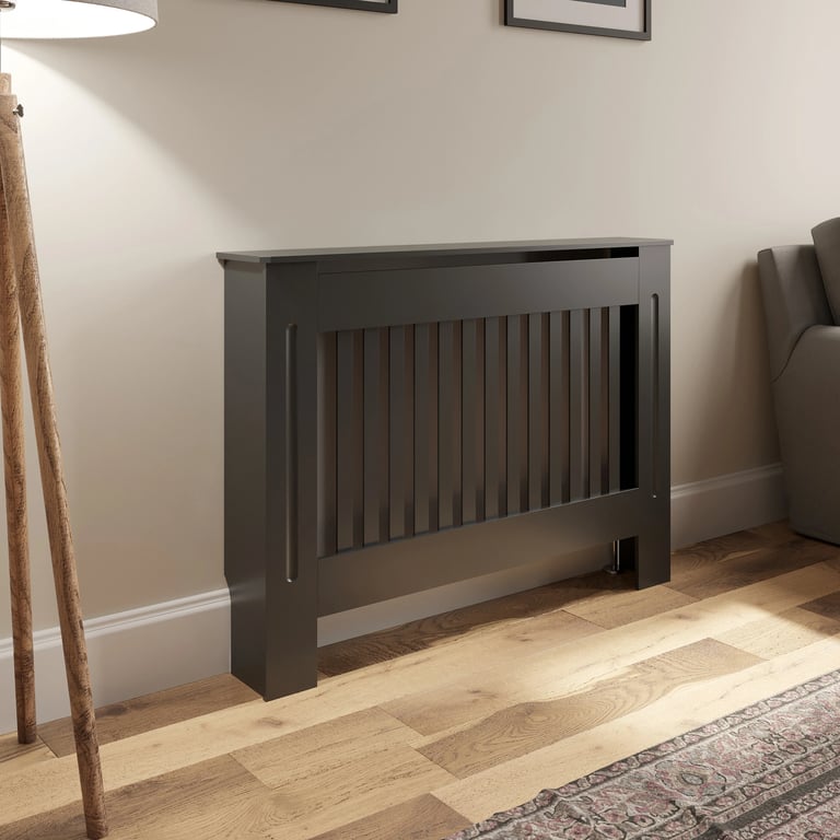 DuraTherm Dark Grey Radiator Cover - Medium - Vertical Slat Style 1120mm