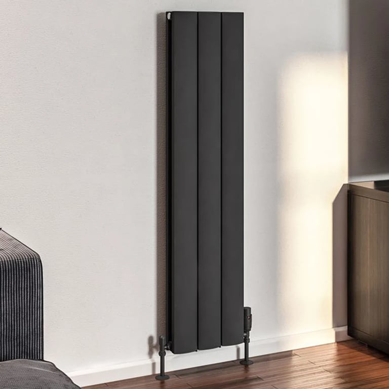 Solaro Guardia 1200 x 280mm Vertical Designer Aluminium Radiator Matt ...
